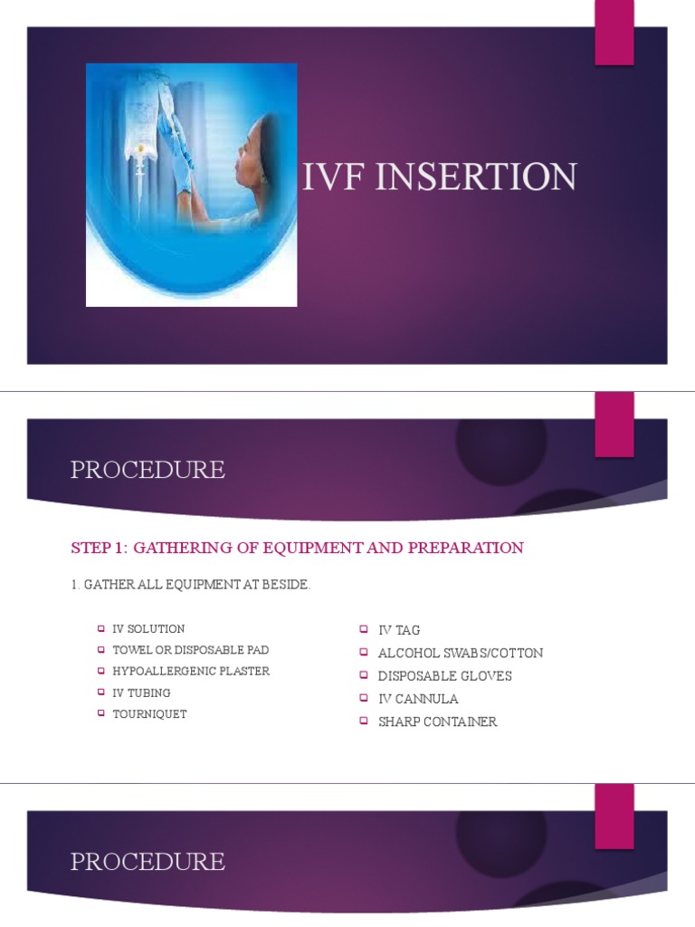 Ivf Insertion | PDF | Intravenous Therapy | Medical Specialties