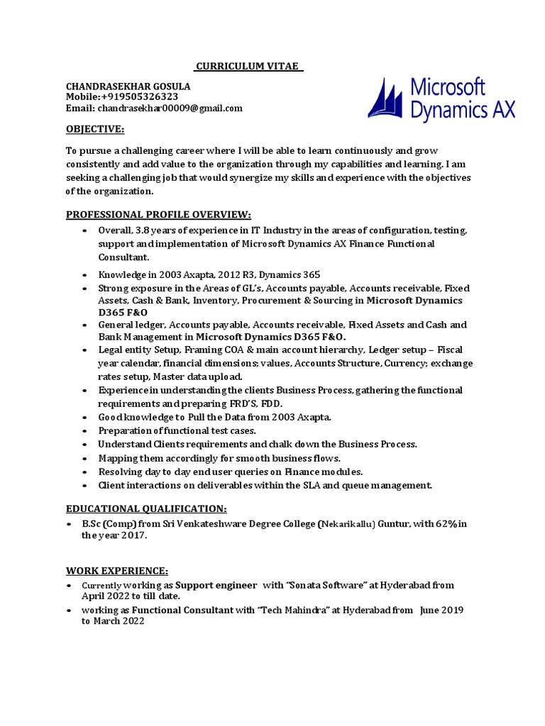 Chandu Resume | Download Free PDF | Information Technology Management ...