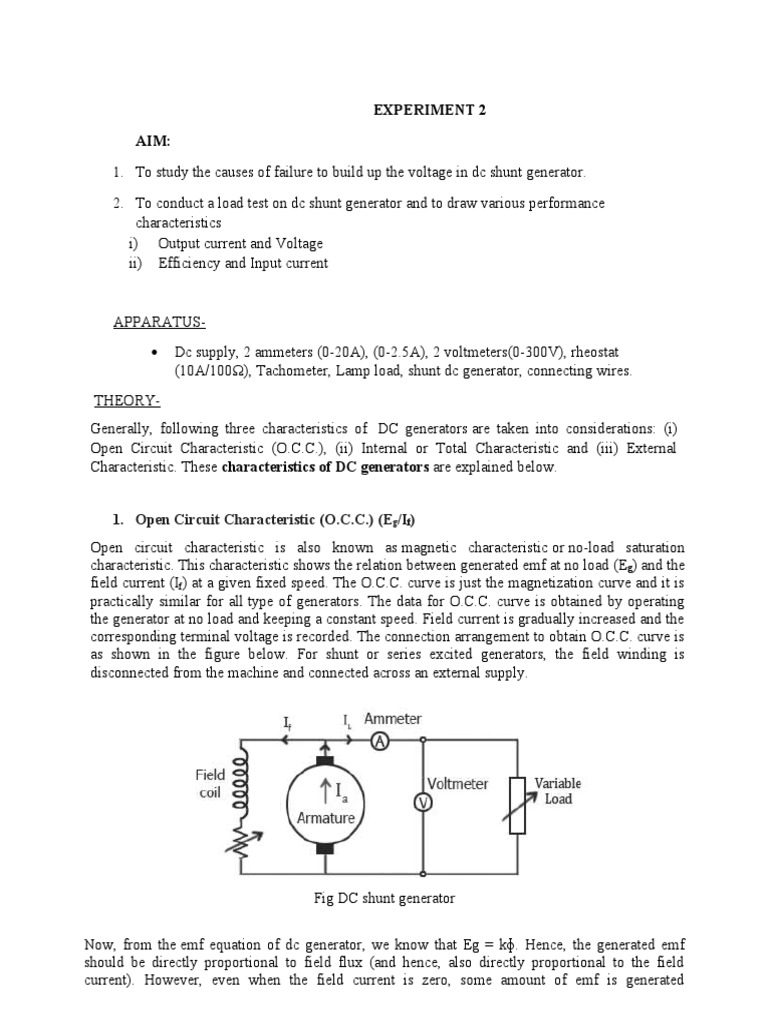 Experiment 2 | PDF | Electric Generator | Electric Motor