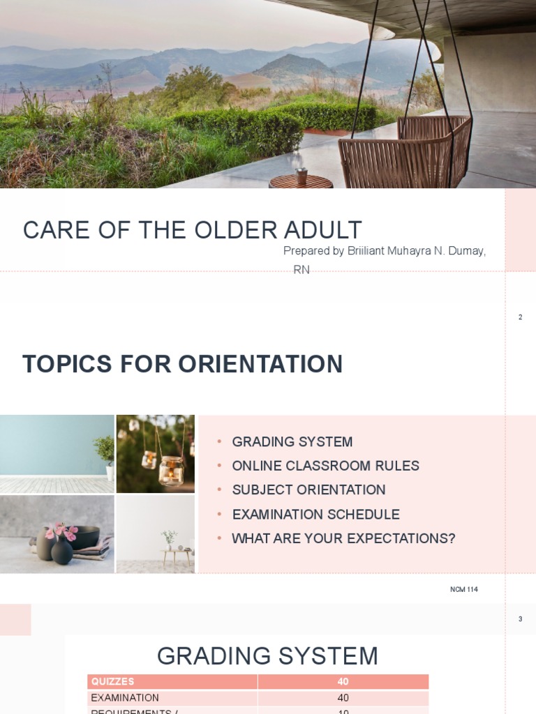 NCM 114 Care of Older Adults | PDF | Gerontological Nursing | Nursing