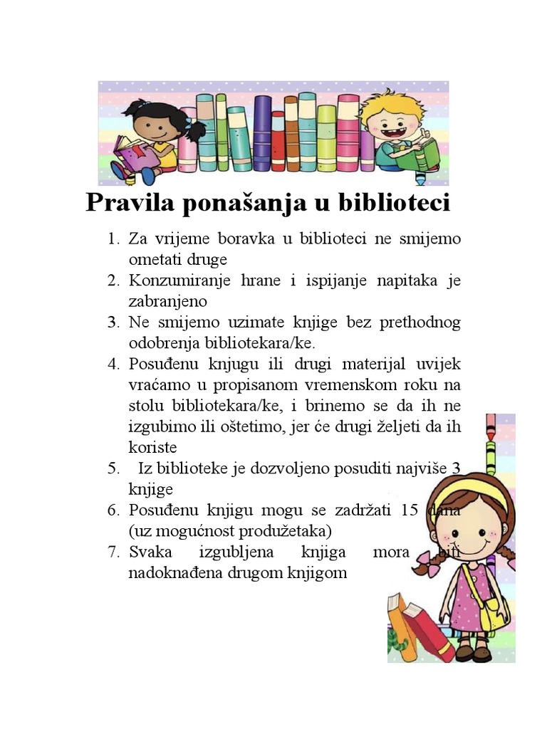 Pravila Ponašanja U Biblioteci | PDF