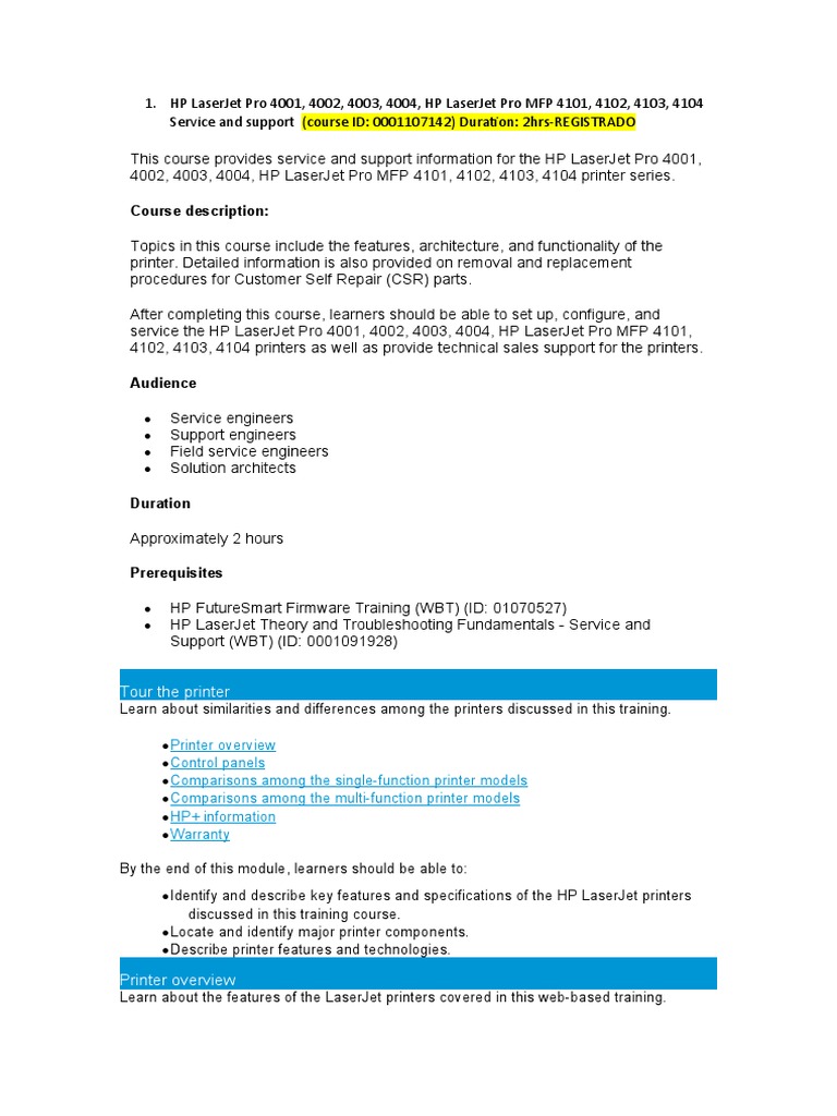HP LaserJet Pro 4001, 4002, 4003, 4004, HP LaserJet Pro MFP 4101, 4102 ...