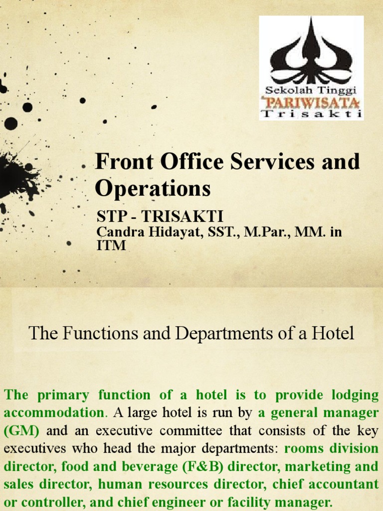 Chapter 3 Front Office Services and Operations | PDF | Point Of Sale | Business Economics
