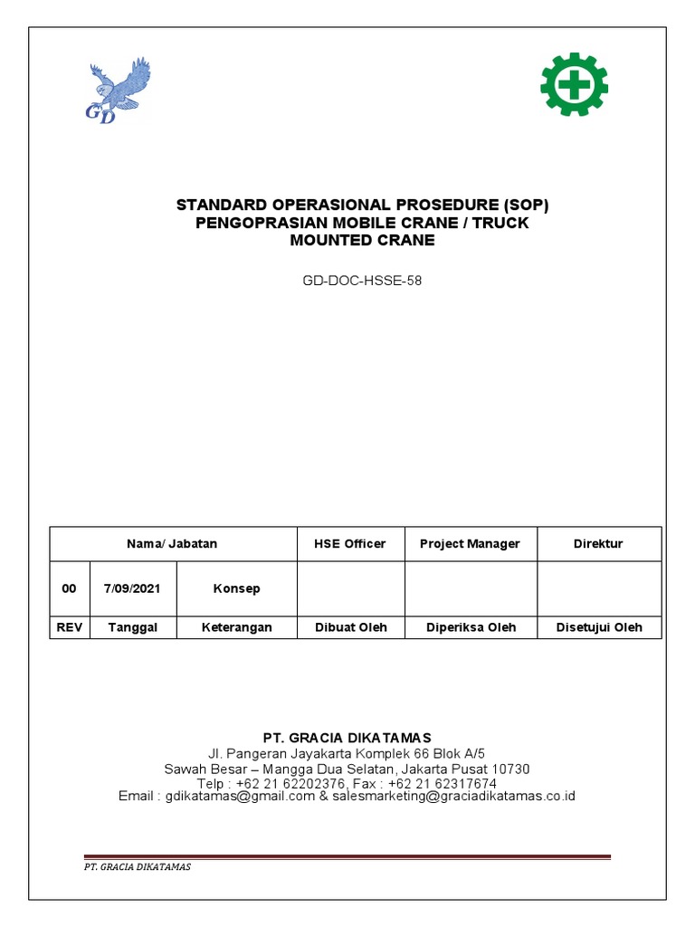 SOP Pengoperasian Mobile Crane | PDF