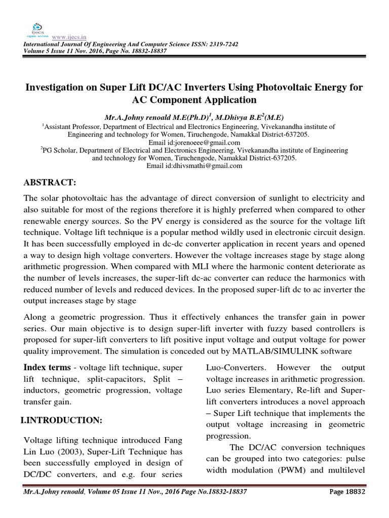 Ijecsadmin, Journal Manager, 20 Ijecs | PDF | Power Inverter | Computer Engineering