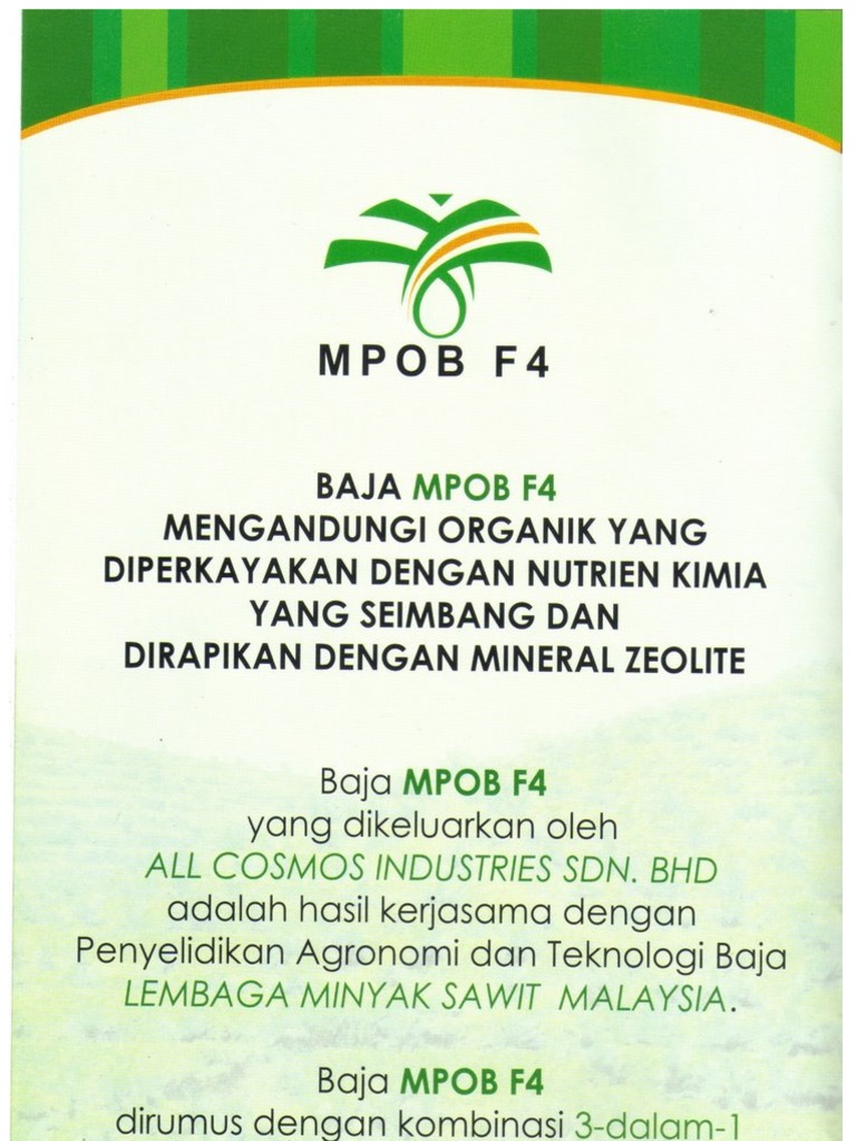Mpob f4 3 | PDF