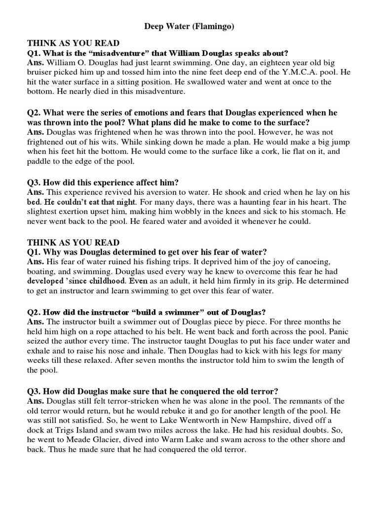 Deep Water Questions & Answers | PDF