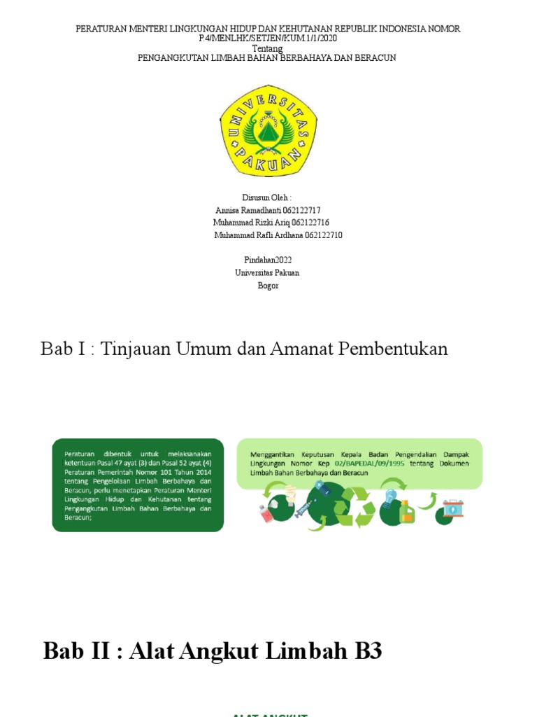 Pengangkutan Limbah B3 Pptm Pdf