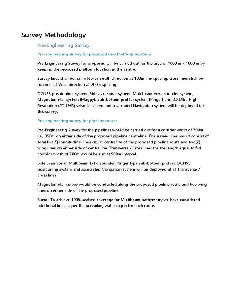 Pre Engineering Survey | PDF