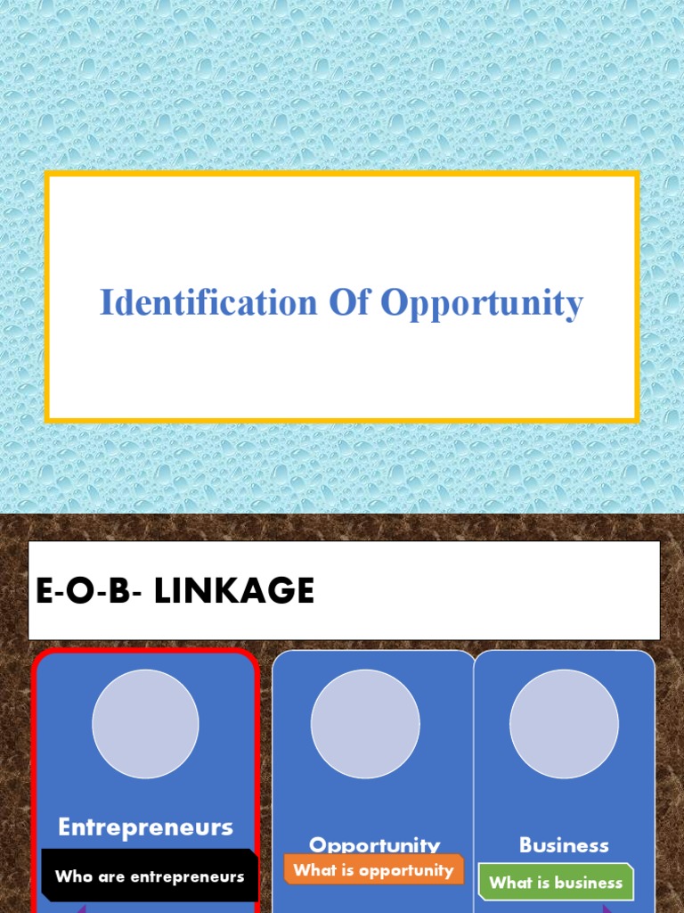 Opportunity Identification | PDF | Entrepreneurship | Innovation