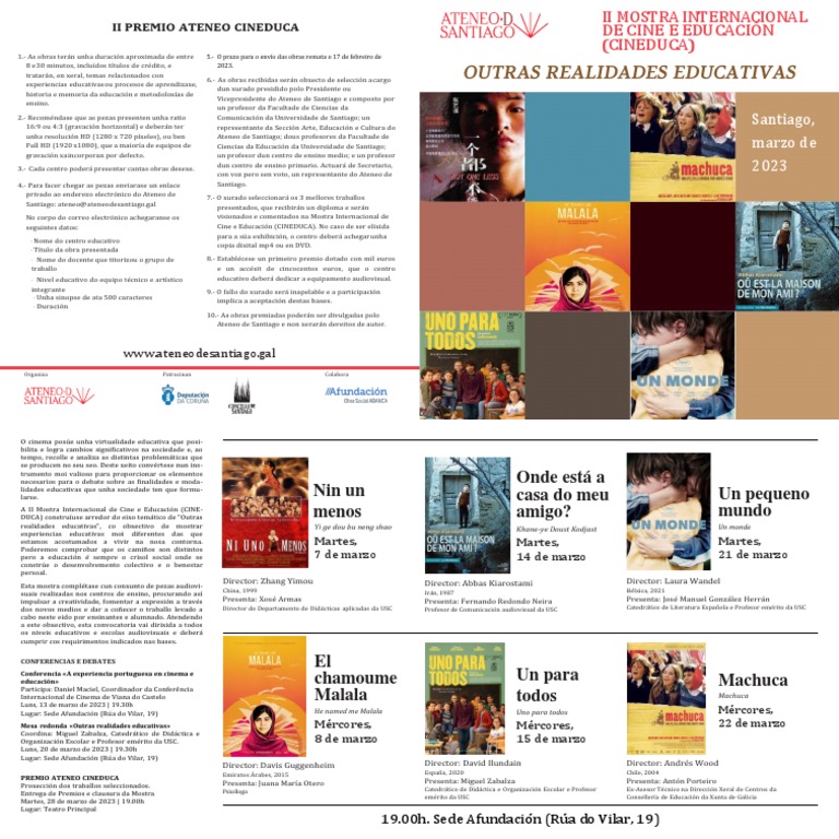 Díptico II Mostra Internacional CINEDUCA | PDF