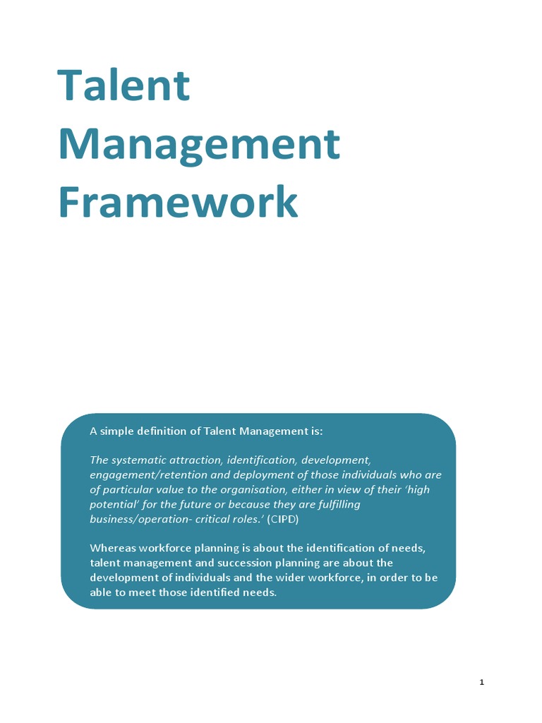 29d Talent - Management - Framework - Final | PDF | Talent Management ...