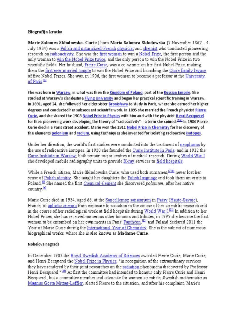 Marija Kiri | PDF | Marie Curie | Physical Sciences