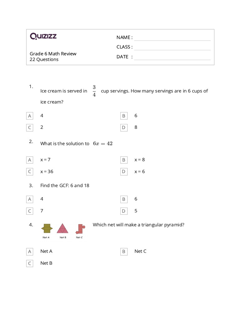 Grade 6 Math Review April21 | PDF | Mathematical Objects | Mathematics