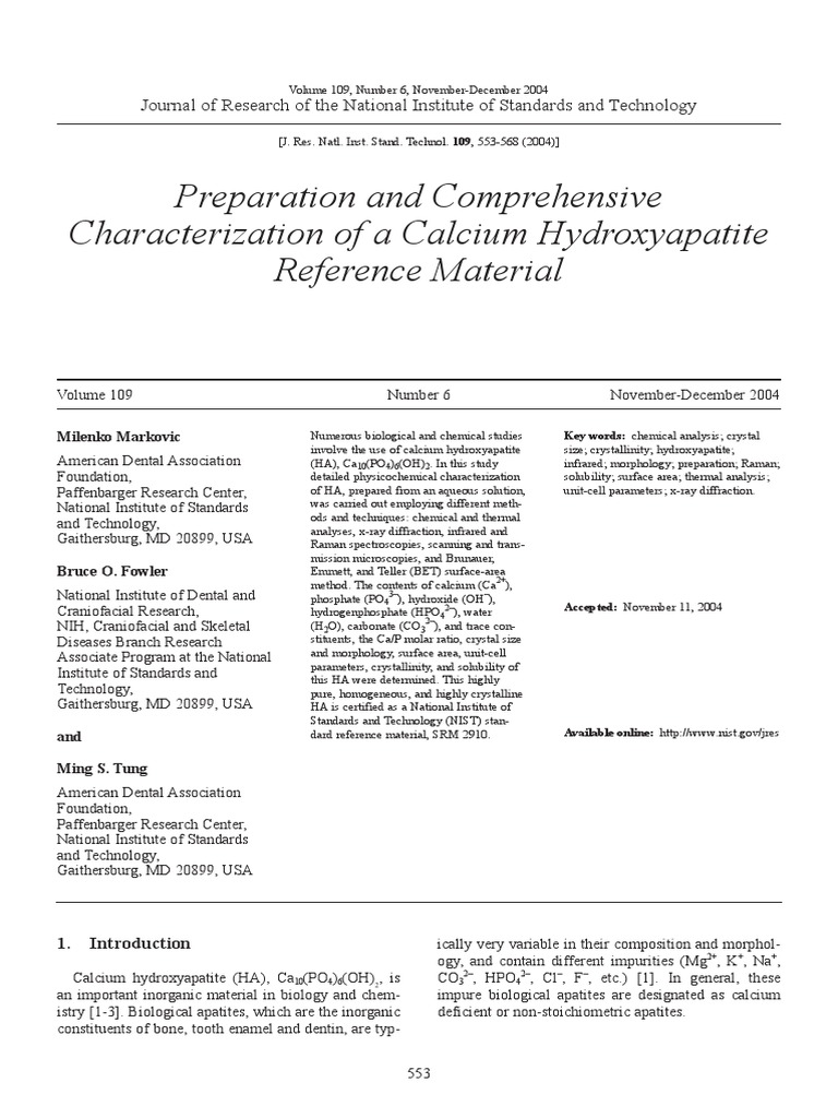 Markovic 2004 - Preparation and Comprehensive Characterization of A ...