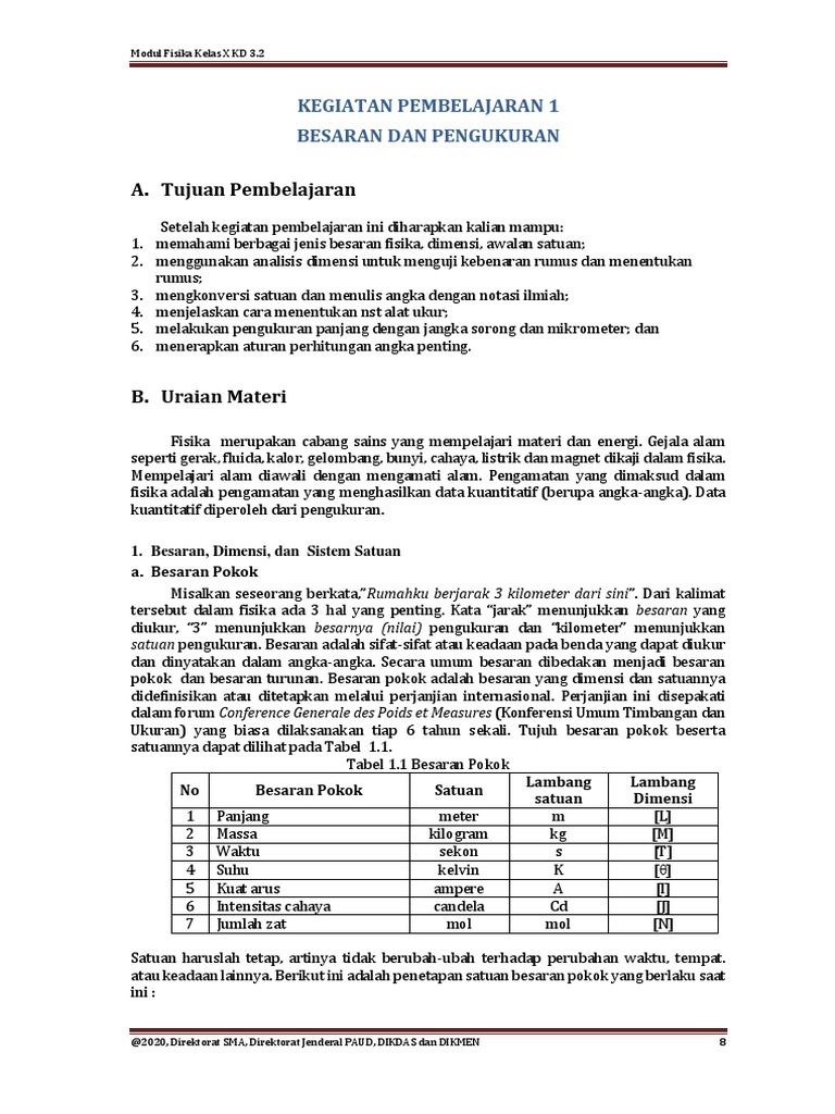 Fisika Kelas X: Besaran & Pengukuran | PDF | Metode & Bahan Ajar | Sains & Matematika