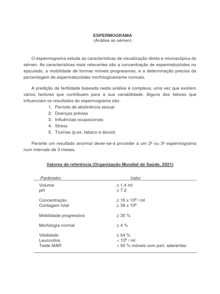 Valores Referência OMS (2021) | PDF