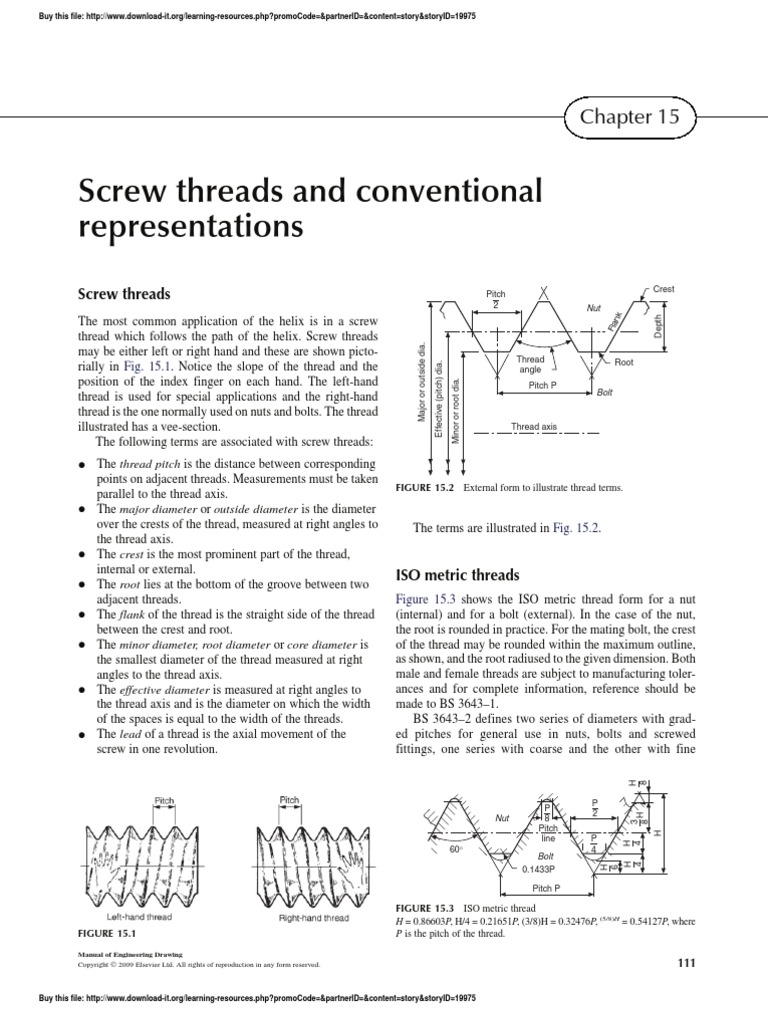 Pages From Chapter 15 Screw Threads and Conventional Representations ...