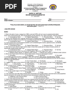 MAPEH 10 EXAM WITH ANSWER KEY - 2nd QUARTER | PDF | Jazz | Physical Fitness