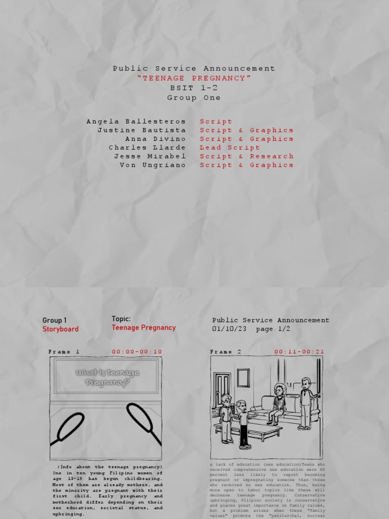 Task 1 Storyboard Your PSA | PDF