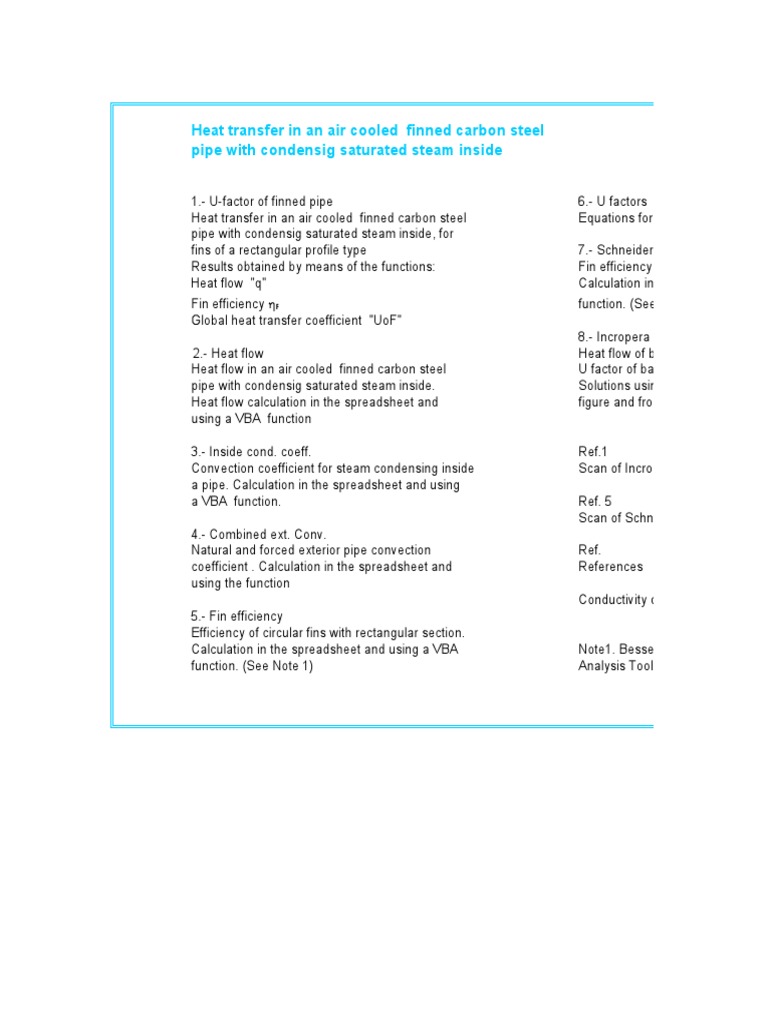 Finned Pipe Heat Transfer Calculations | PDF | Pipe (Fluid Conveyance ...