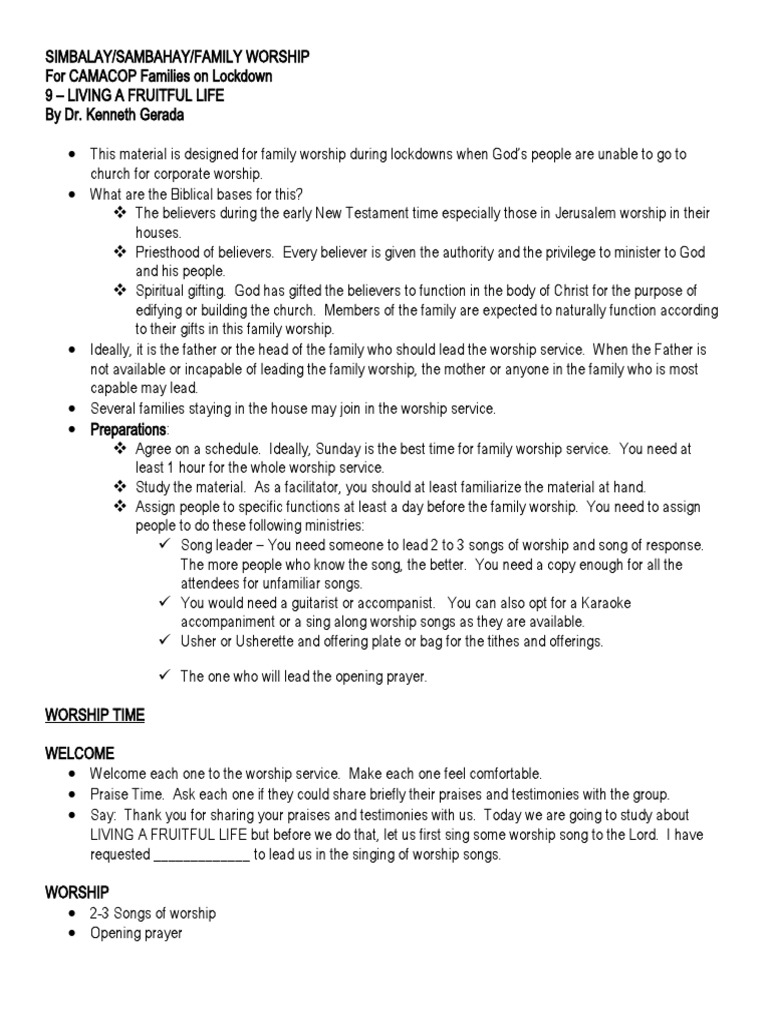 9 Living A Fruitful Life SIMBALAY | PDF | Worship | Jesus