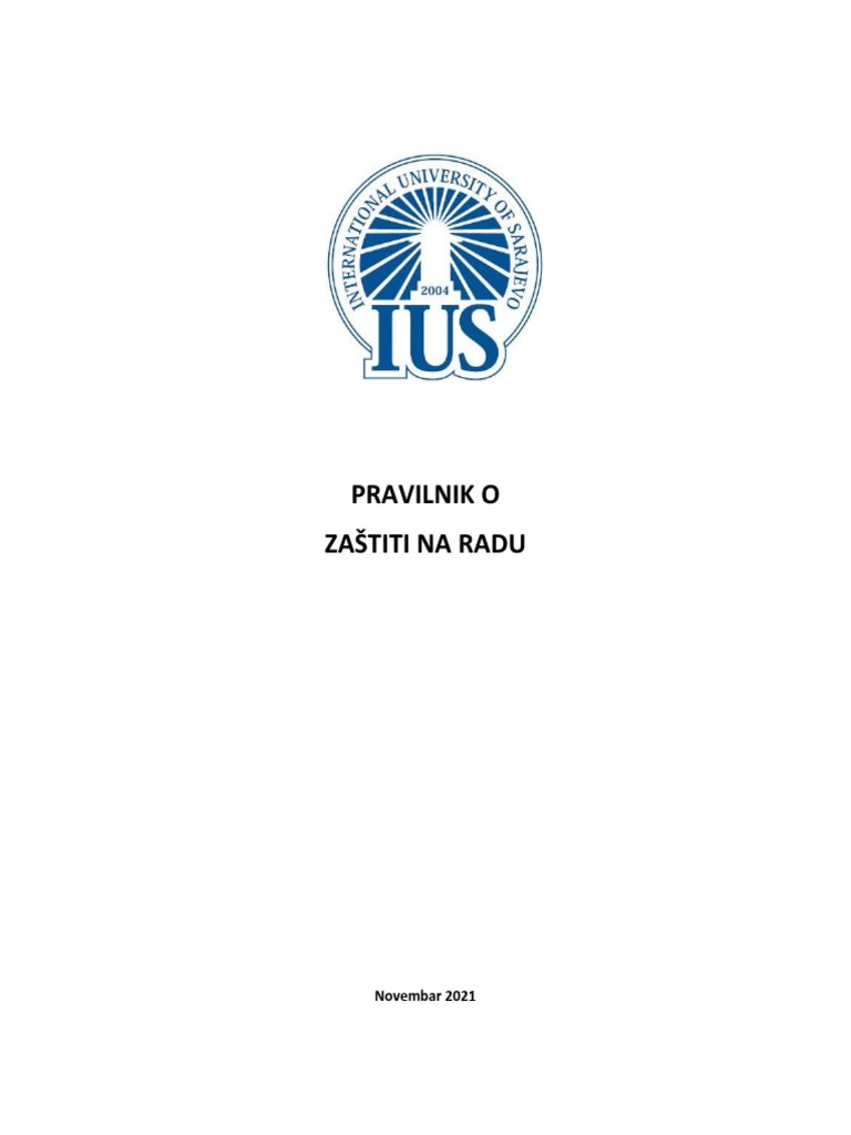 Pravilnik o Zastiti Na Radu Ius | PDF