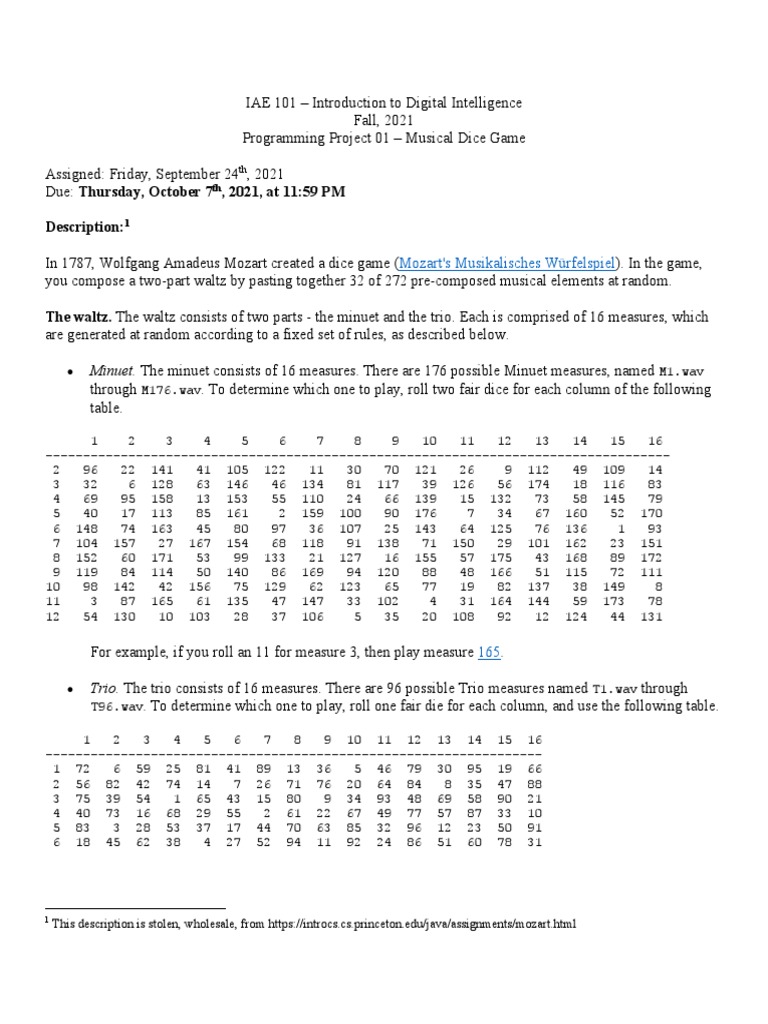 IAE101 F21 Project01 MusicalDiceGame 1 PDF | PDF | Computer File | Zip (File Format)