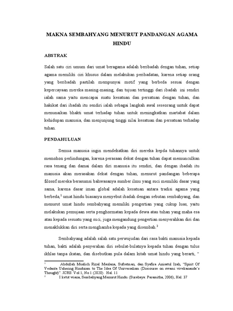 Makna dan Manfaat Sembahyang Hindu | PDF | Agama & Spiritualitas