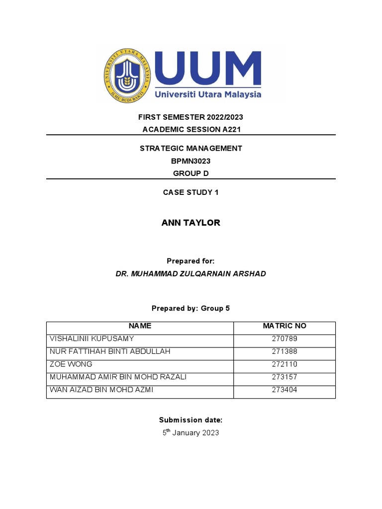 Case Study (Group 5) | PDF | Brand | Retail