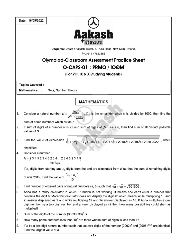 O Caps 01 - Ioqm 16 05 2022 | PDF