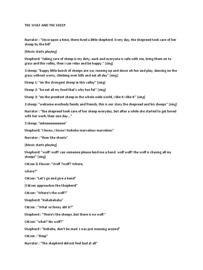 The Wolf and the Sheep's Lesson | PDF