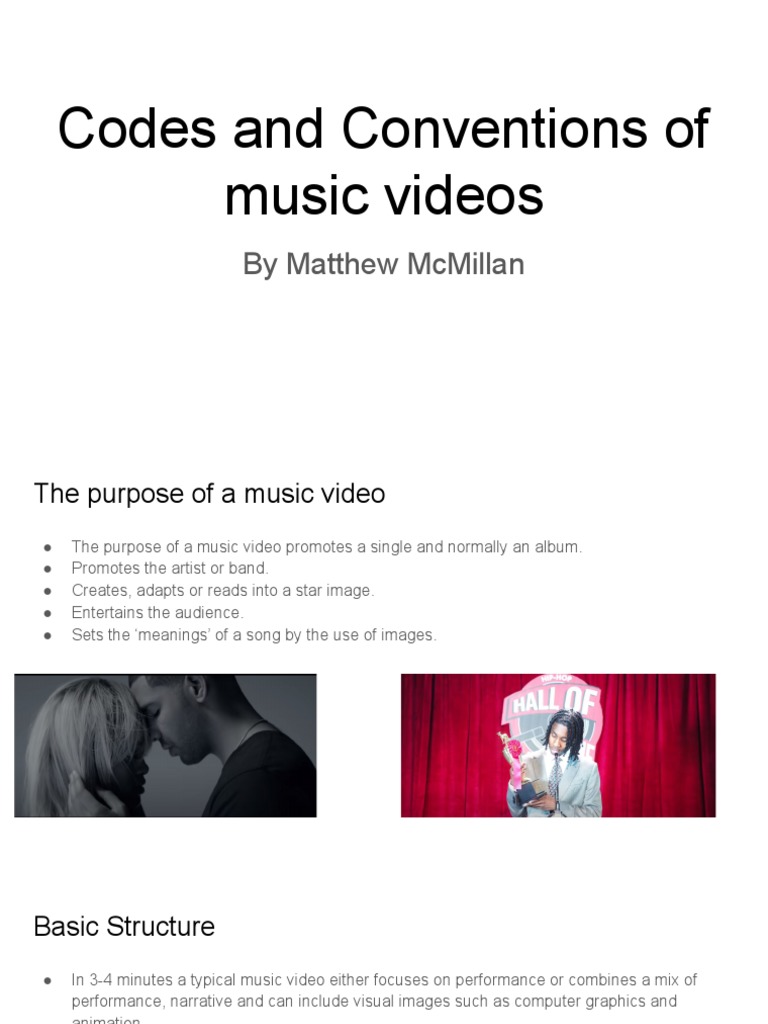 Music Video Codes and Conventions Guide | PDF | Art
