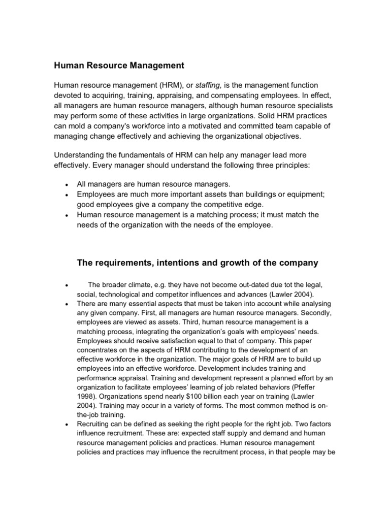 Human Resource and Conclusion | PDF | Business | Self-Improvement