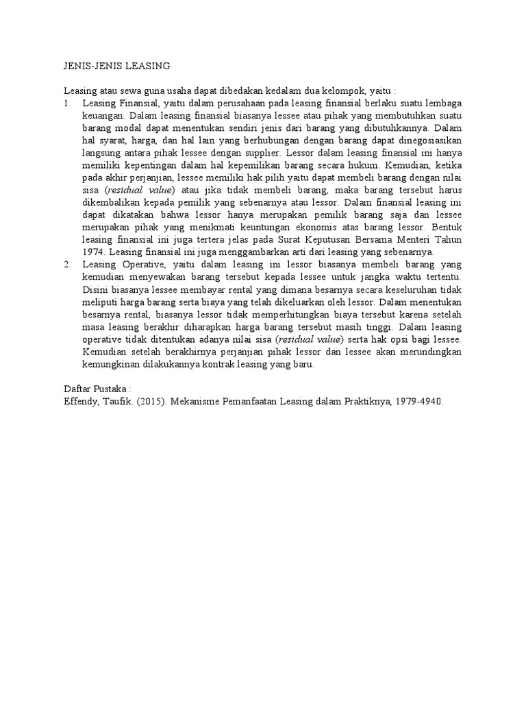 Jenis-Jenis Leasing | PDF