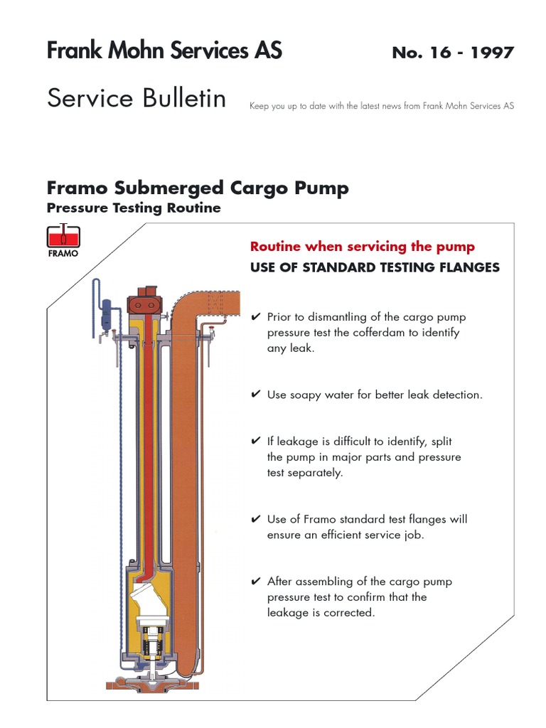 Framo Submerged Cargo Pump Testing Guide | PDF | Leak | Pump