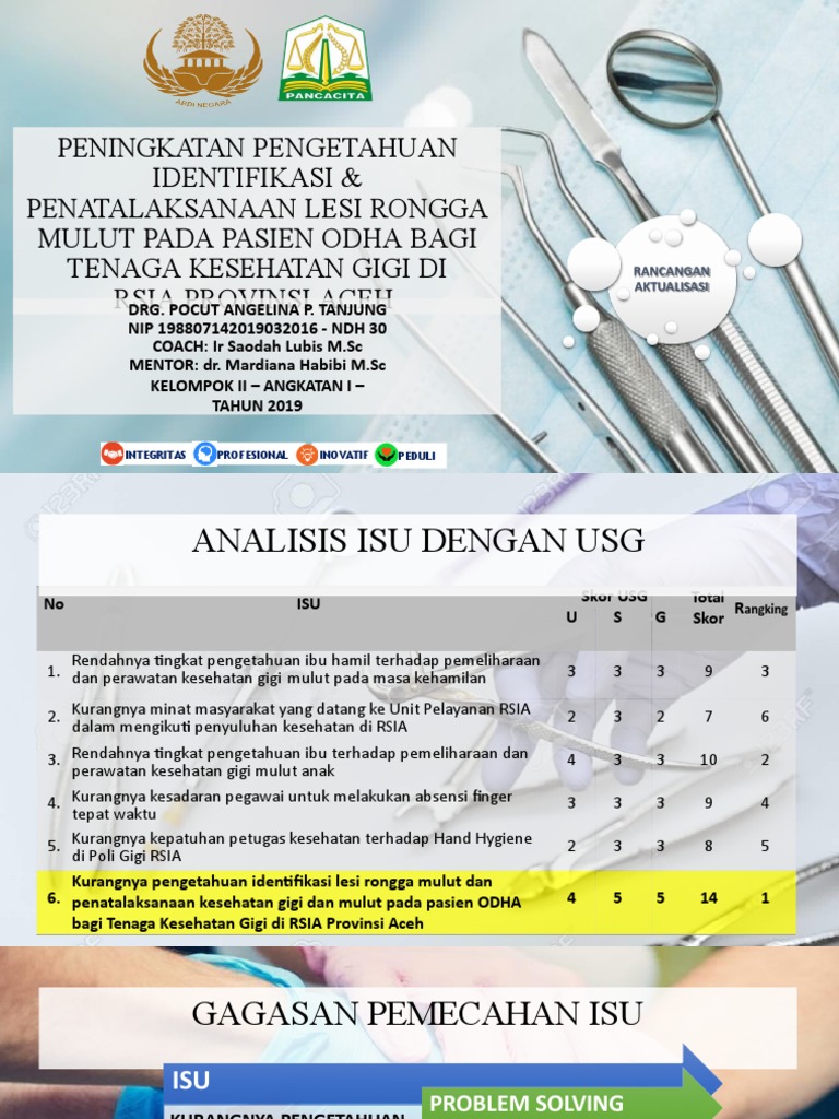 Rancangan Aktualisasi Cpns Dokter Gigi | PDF