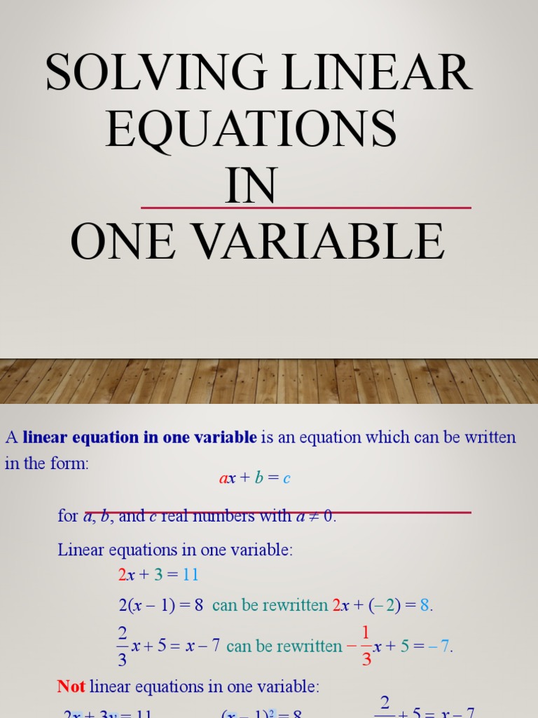 G7 Math Q2 - Week 9 - Solving Linear Equation | PDF | Equations ...