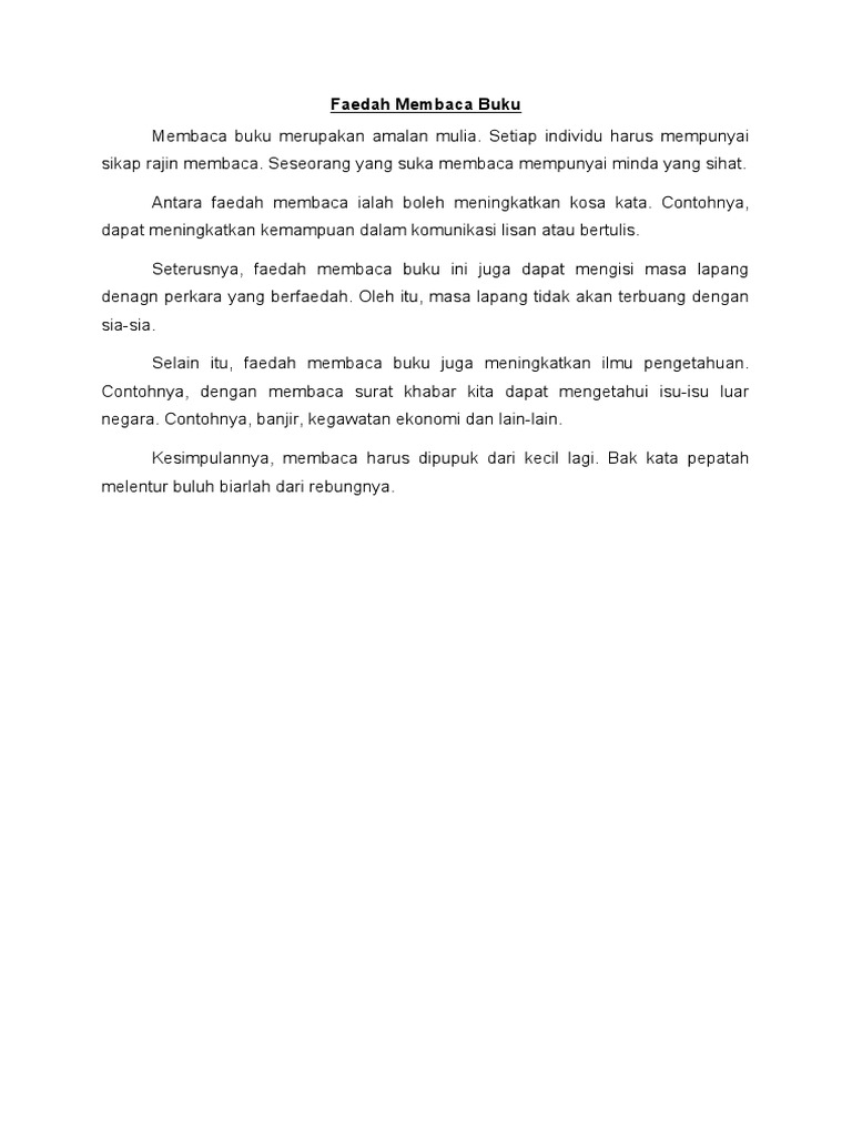 Faedah Membaca Buku | PDF