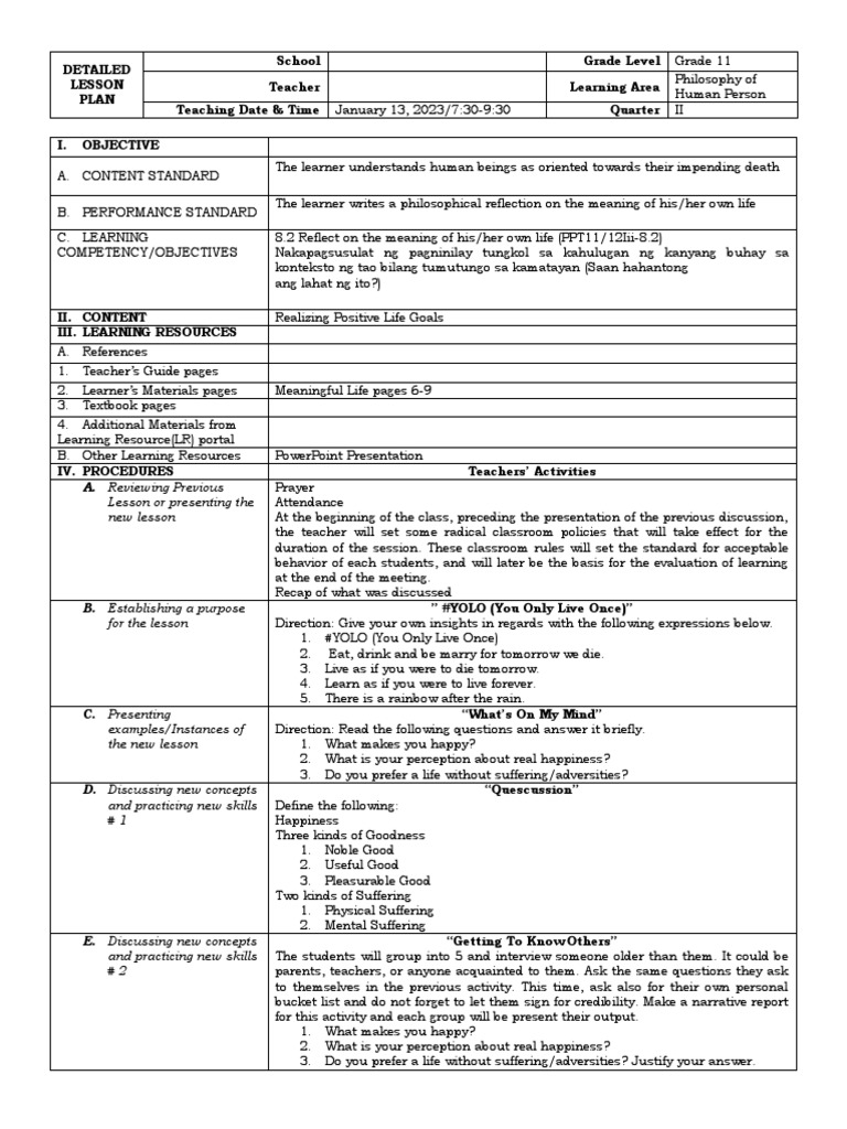 Realizing Positive Life Goals | Download Free PDF | Thought | Learning