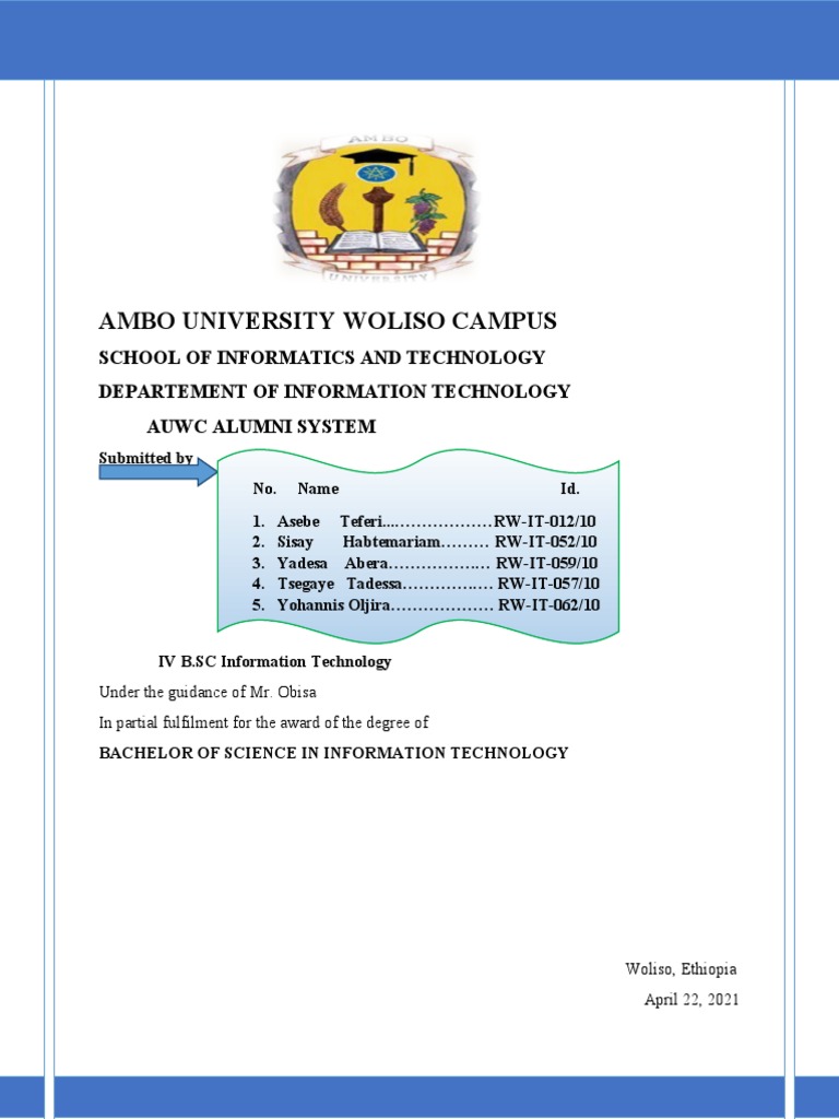 Alumni System Final Year Project For IT | PDF | Use Case | World Wide Web