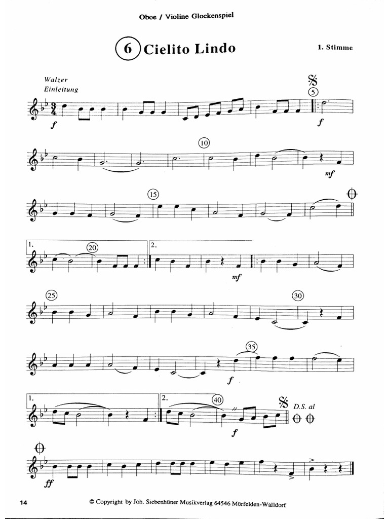 Cielito Lindo-Oboe | PDF