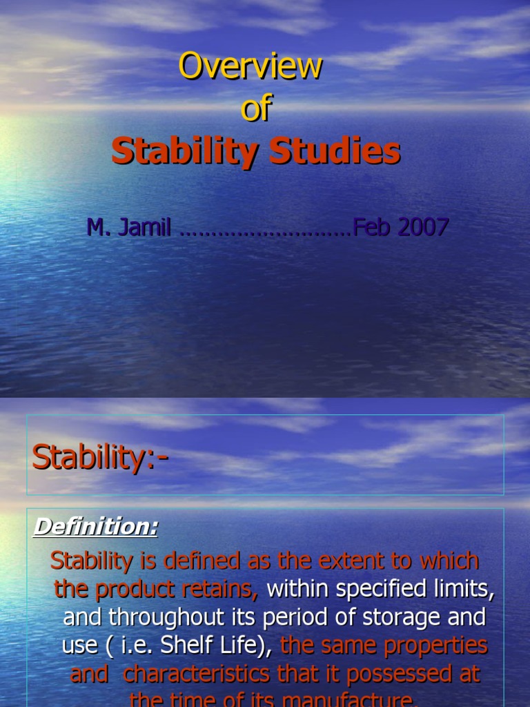 Workshop ICH Q1 Stability Guidelines | PDF | Shelf Life ...