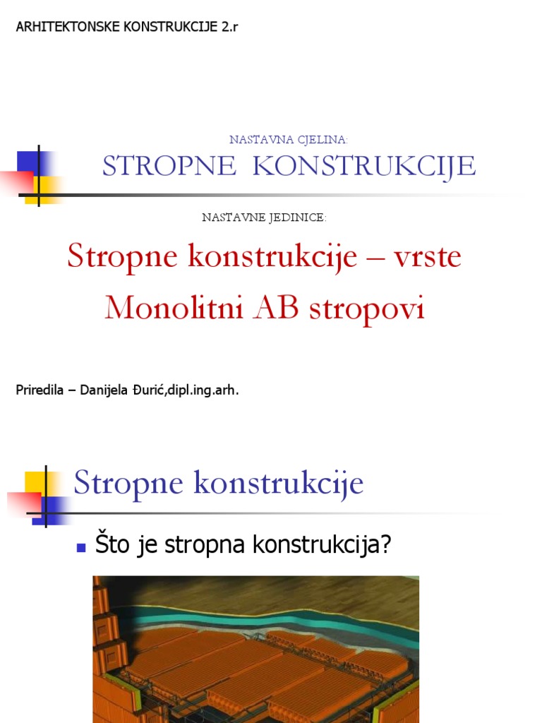 2 1.stropne Konstrukcije Monolitne | PDF
