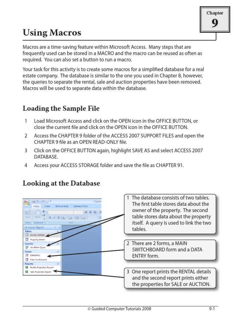Access ch9 | PDF | Microsoft Access | Computer File