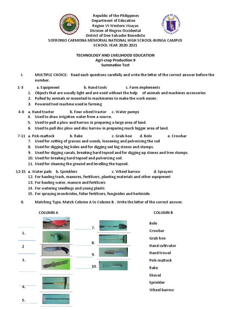 Grade 9 Agri Crop | PDF | Agricultural Machinery | Intensive Farming