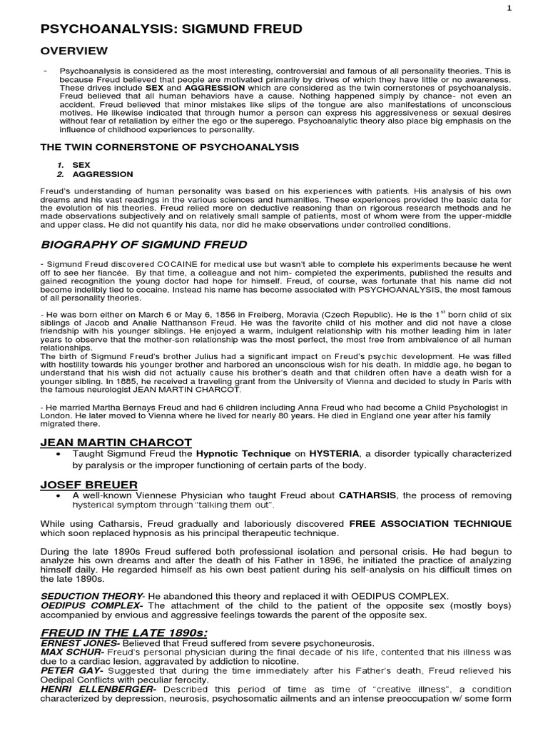 Lesson 2. Psychoanalytic Theory Sigmund Freud PDF | PDF | Id | Psychoanalysis