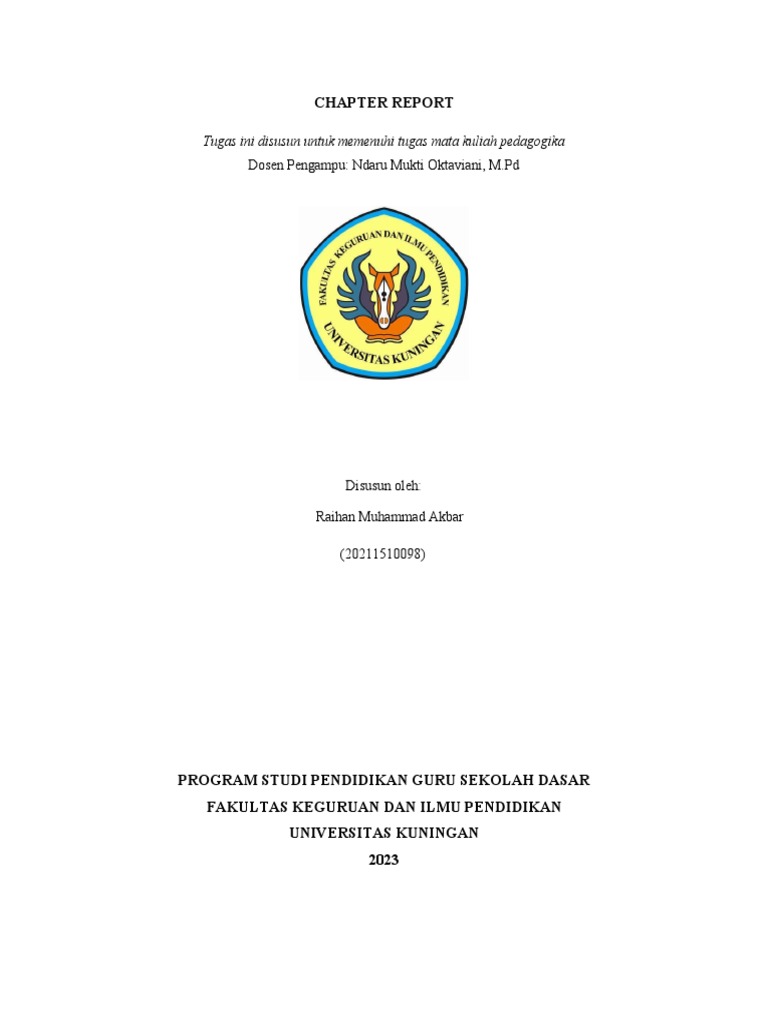 Tugas Chapter Report - Raihan (1) - 1 | PDF