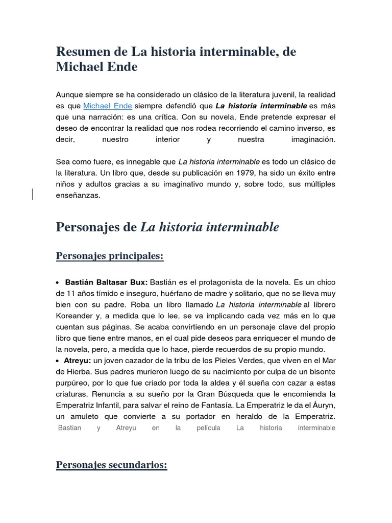 Resumen de La Historia Interminable | PDF