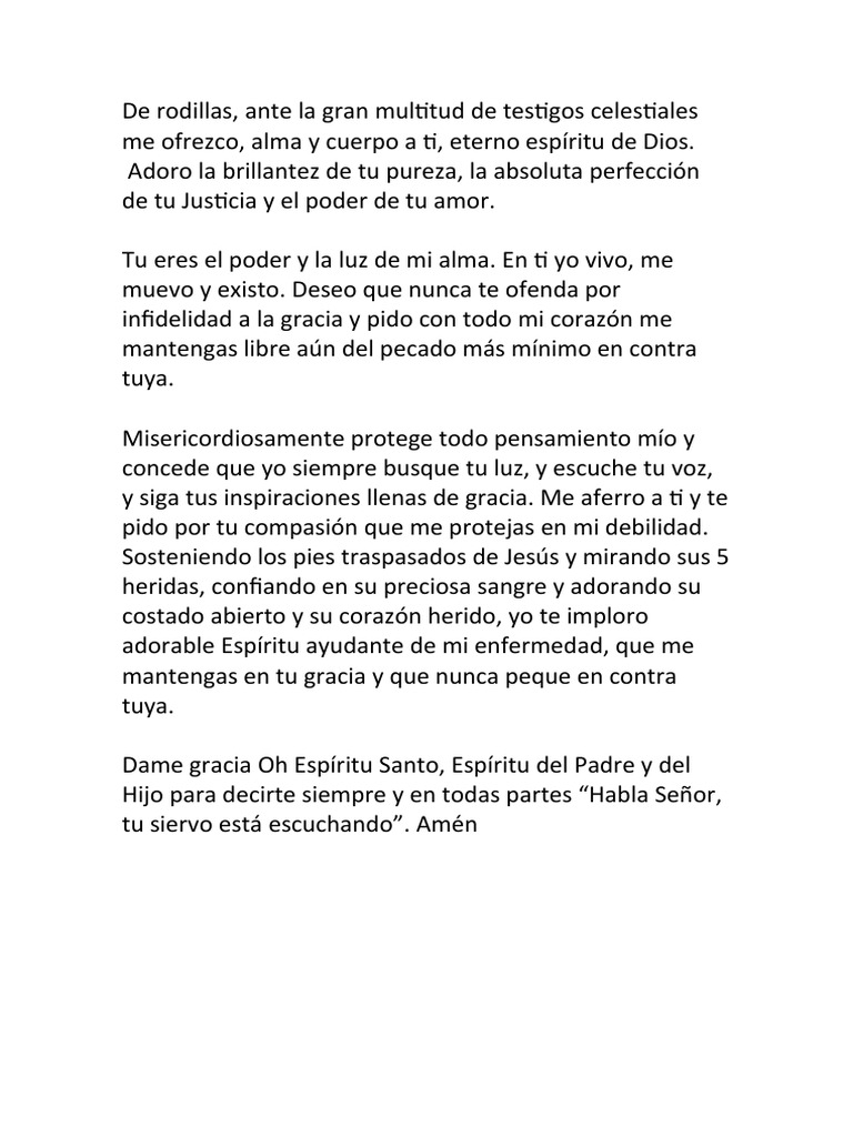 Espiritu Santo, de Rodillas, Ante La Gran Multitud de Testigos ...